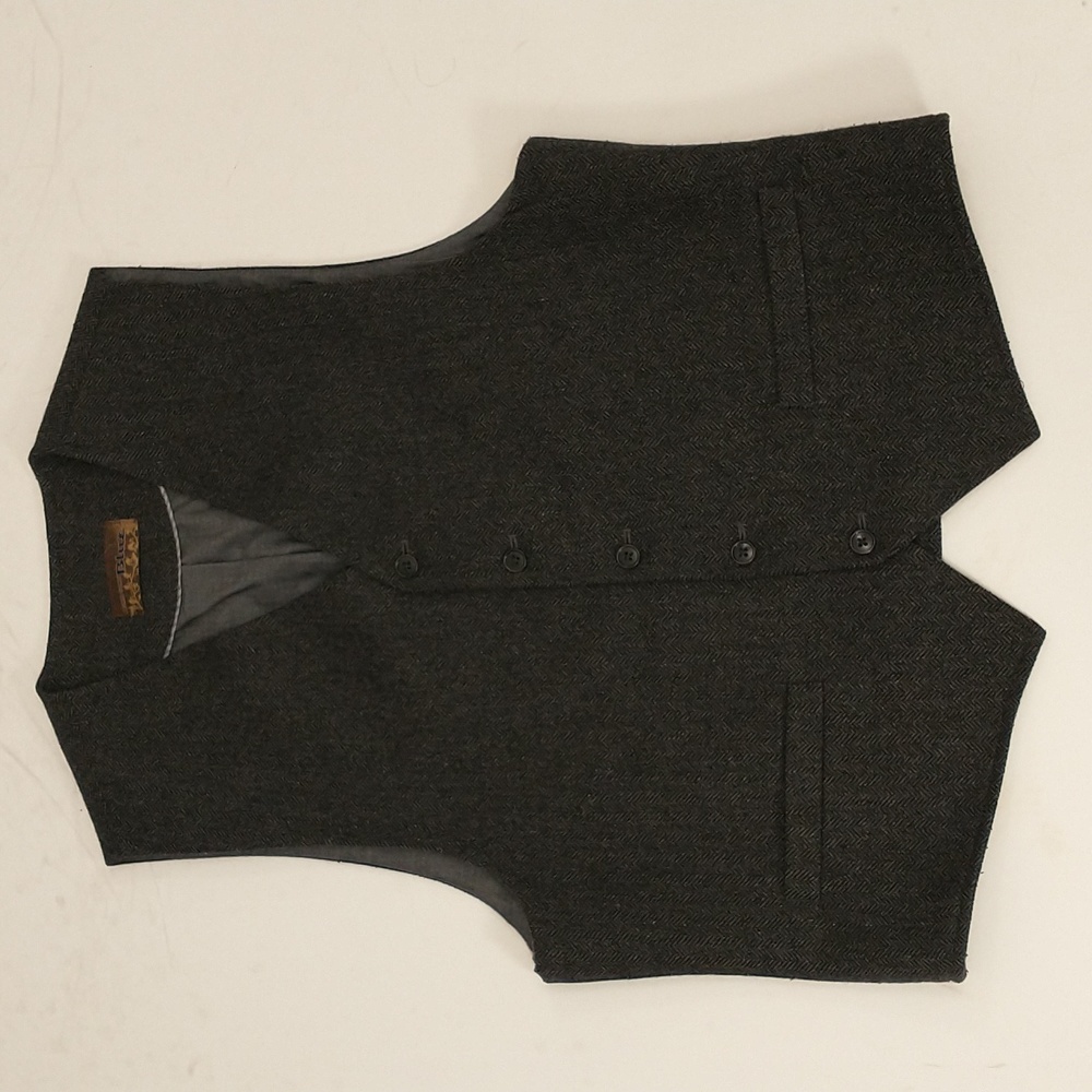 Herringbone Tweed Waistcoat Vest Full Back Wool Blend… - Gem